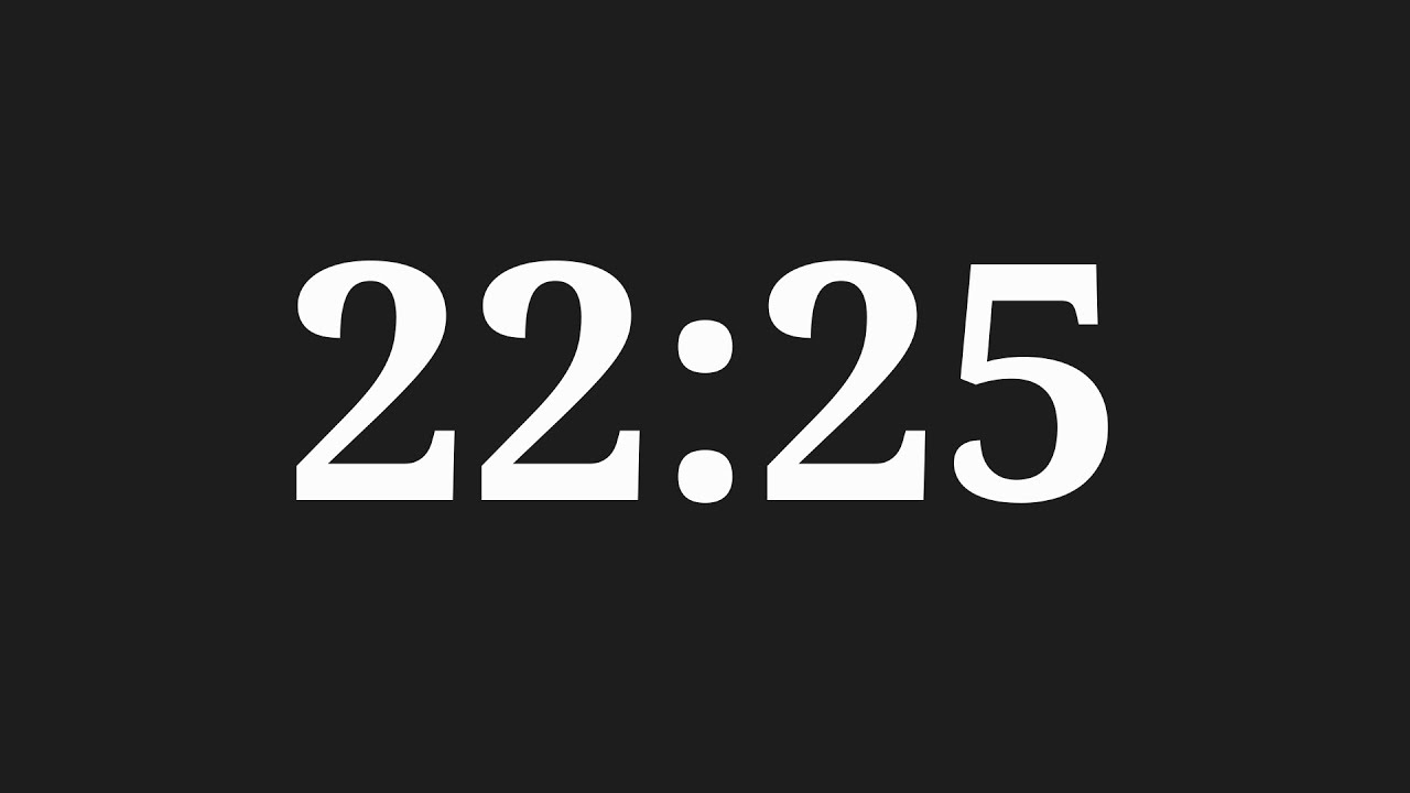 22 Minutes 25 Seconds Countdown Timer - YouTube