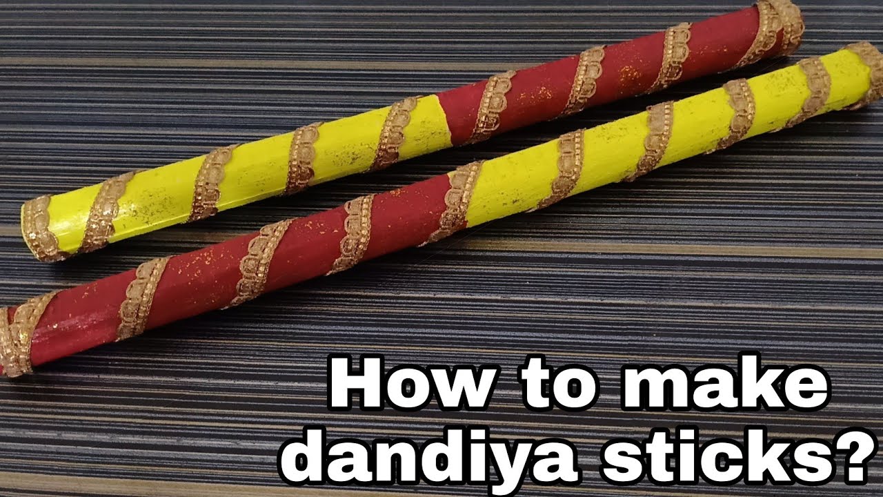 How to make dandiya sticks/ Navaratri2023/ Garba dance/dandiya sticks ...