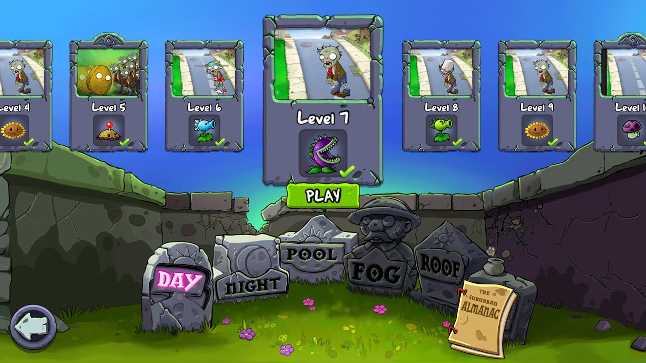 PLANTS VS ZOMBIES (DAY) LEVEL 7 - YouTube