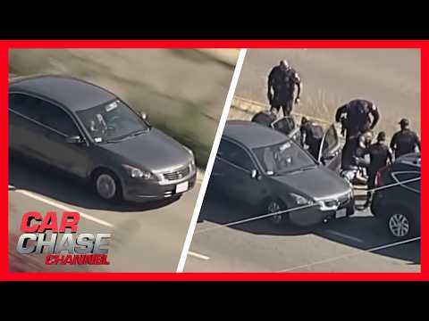 SHORT CHASE: Police pursuit ends in tense standoff and arrests | Car Chase Channel