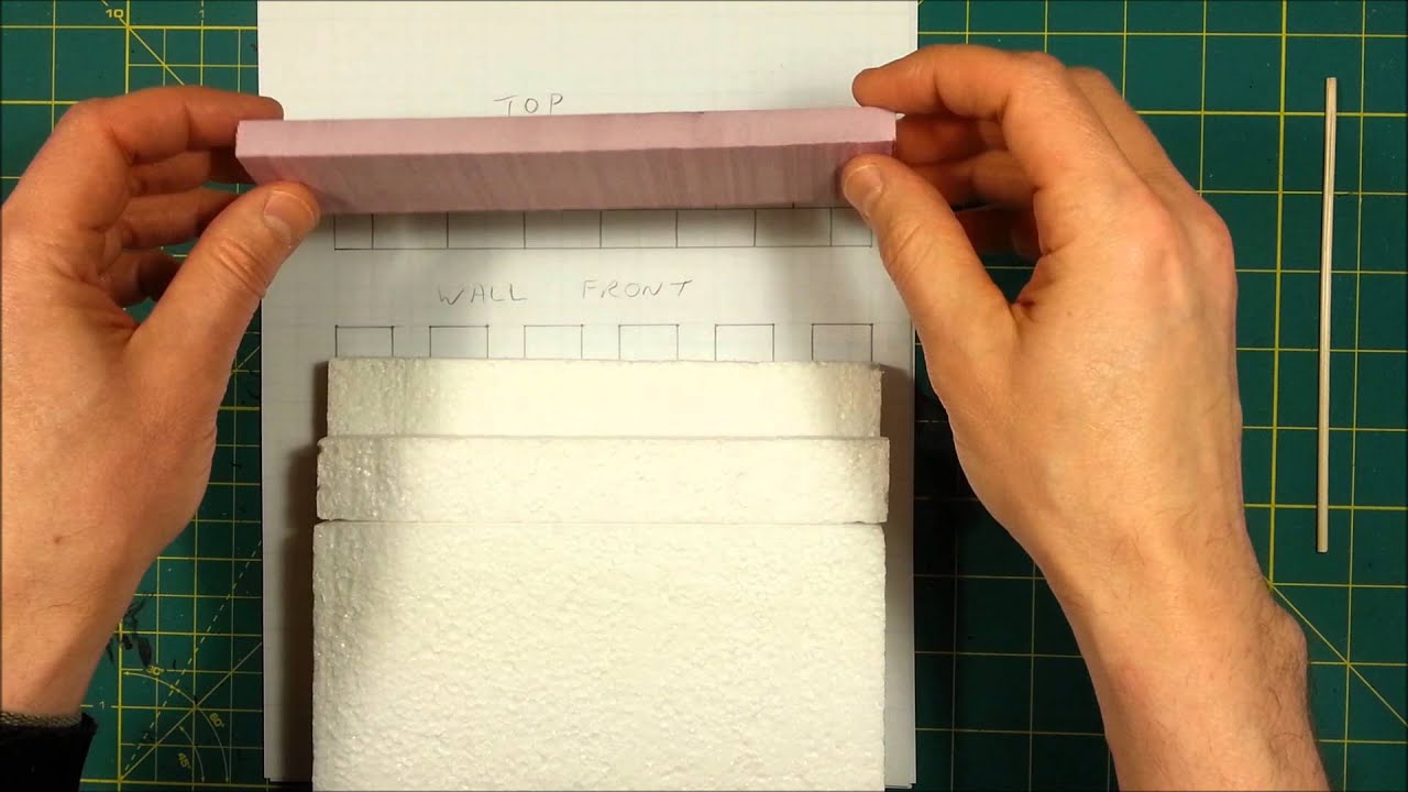 Castle Wall Tutorial 2 - Cutting the Foam - YouTube