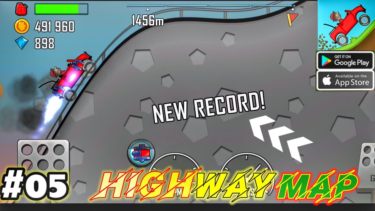 Hill climb racing Highway 🛣️ Map Jeep hill climb racing gameplay part ...
