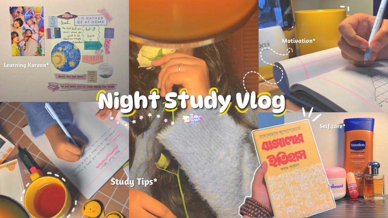 📚Night study vlog＋5pm-3am routine⏰Study Tips Bangladesh🇧🇩 Study ...
