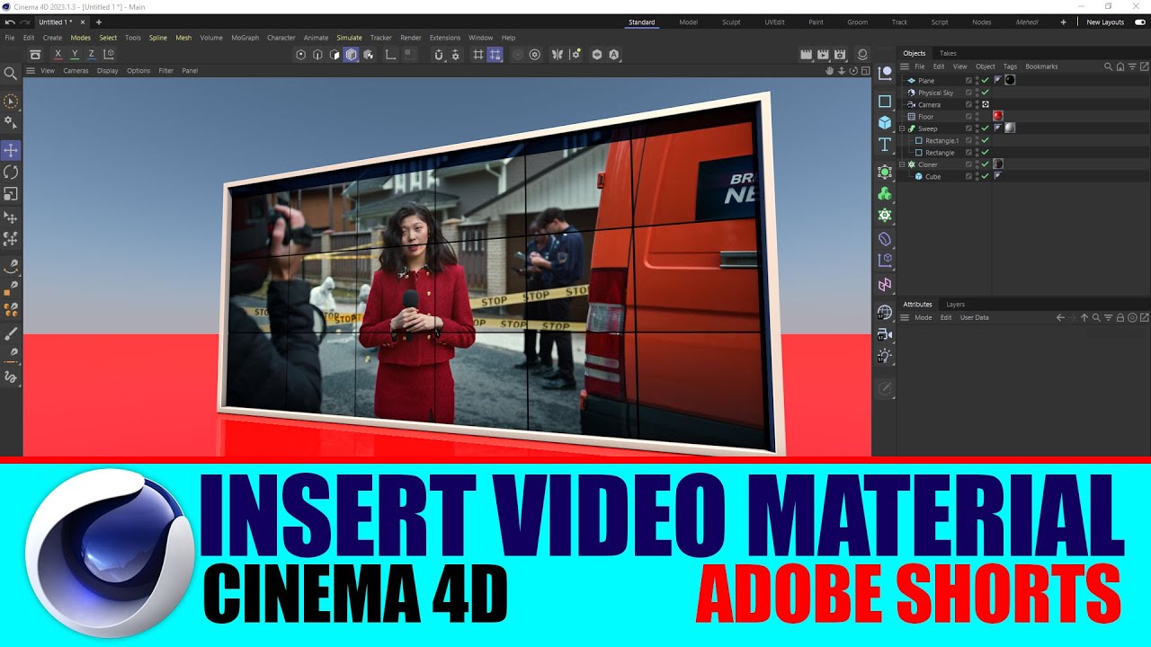 Insert Video Material in Cinema 4D || Adobe Shorts - YouTube