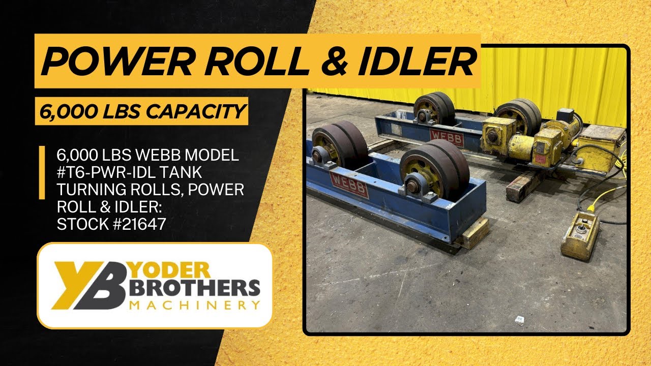 6,000 LBS WEBB MODEL #T6-PWR-IDL TANK TURNING ROLLS, POWER ROLL & IDLER ...