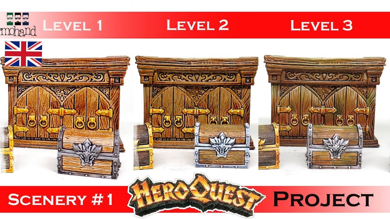 🇬🇧 Painting your miniatures Heroquest Project Scenery #1 Level 1 2 3 ...