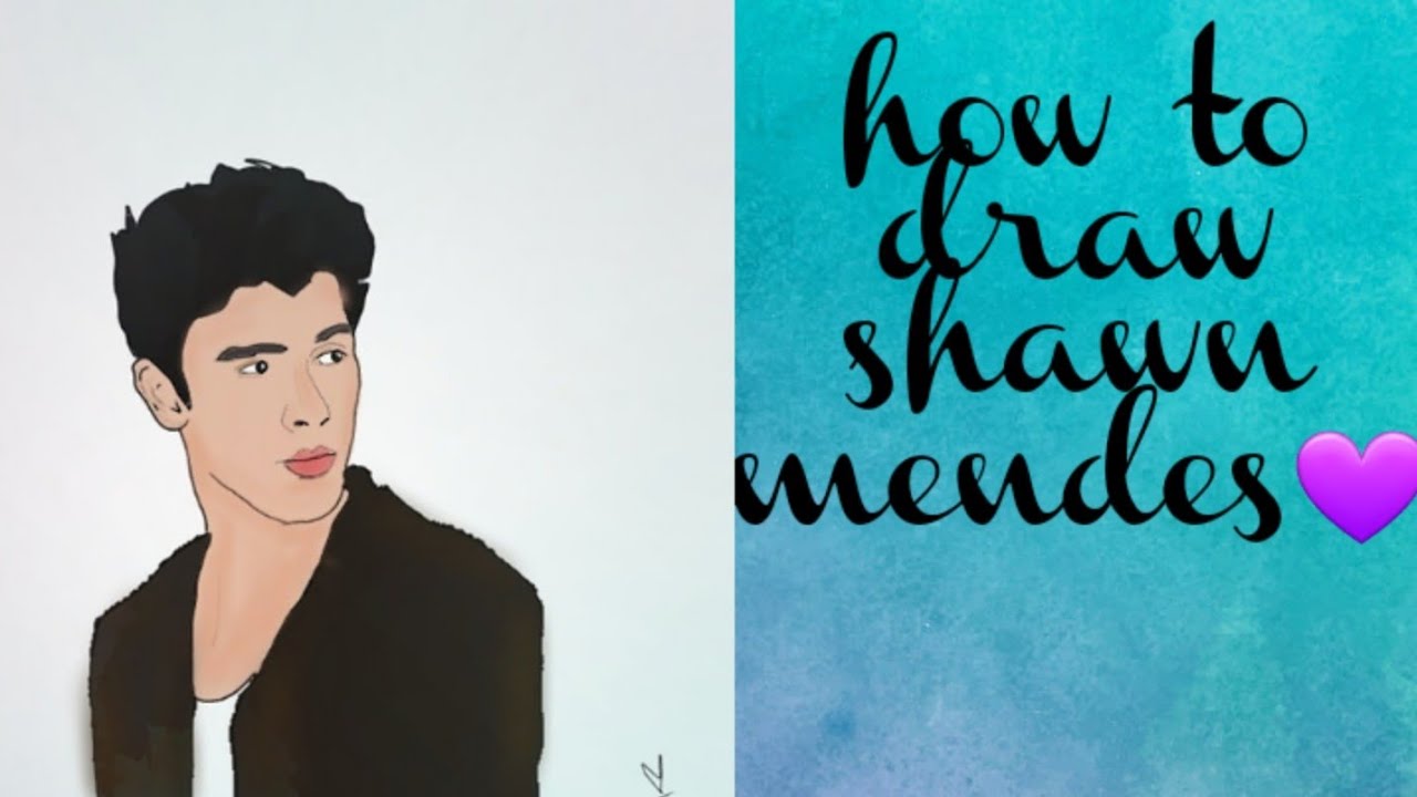 How to draw shawn mendes💜💜💜💜 - YouTube