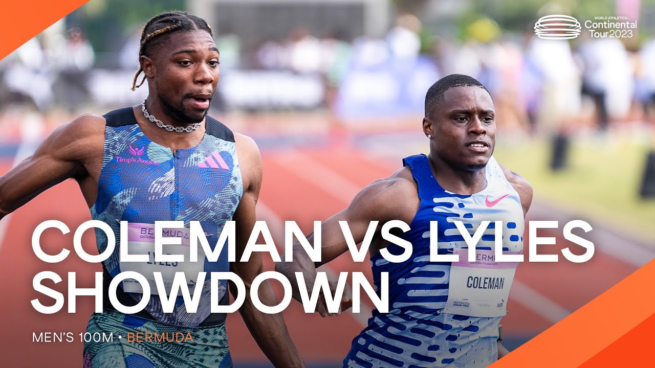 Coleman beats Lyles over 100m | Continental Tour Gold 2023 - YouTube