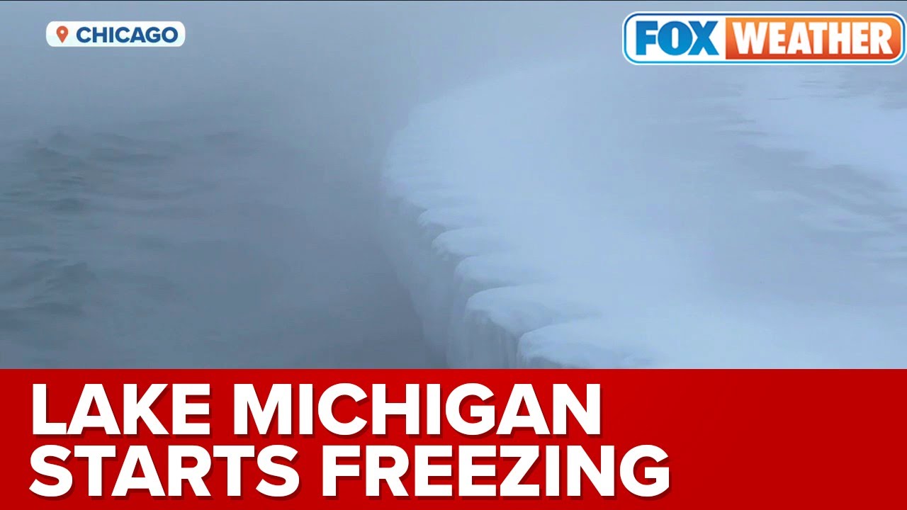Lake Michigan Begins To Freeze Amid Bitter Cold in Chicago, IL - YouTube