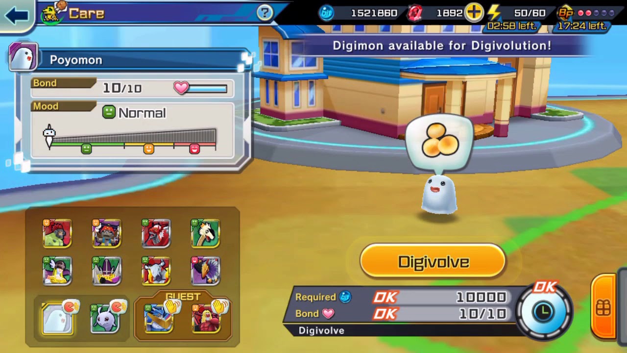 Digivolution Tokomon (In-Training II) Digimon Rearise - YouTube