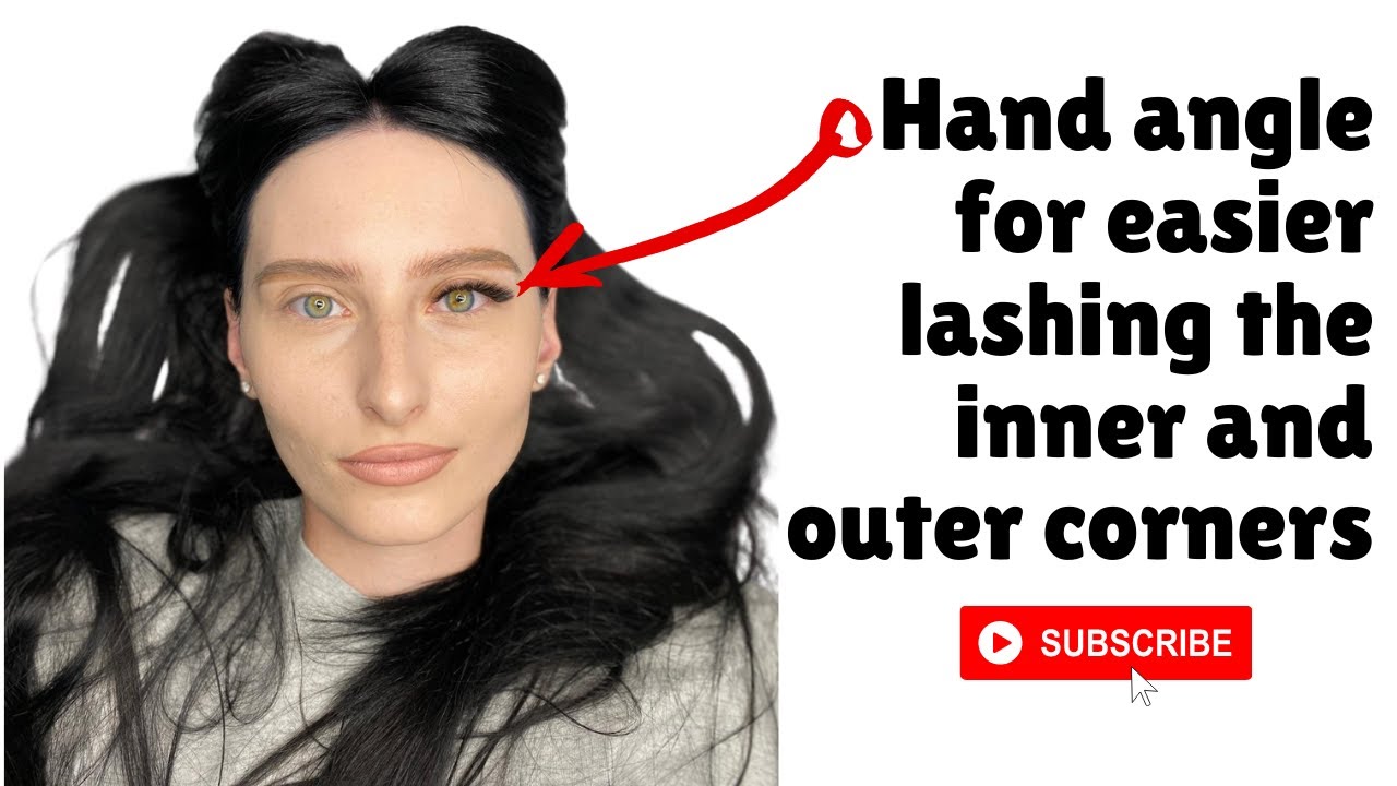 Hand angle for easier lashing the inner and outer corners - YouTube