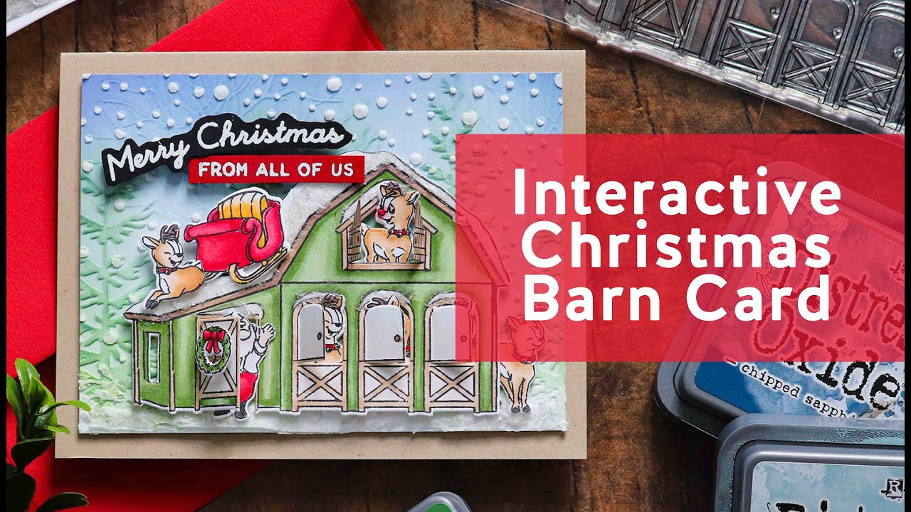 Easy Interactive Christmas Barn Card! Art Impressions + Simon exclusive set! - YouTube