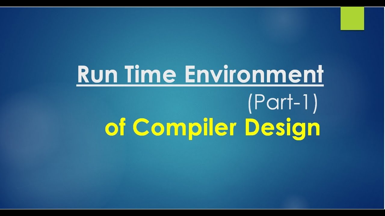 Run Time Environment part-1 - YouTube
