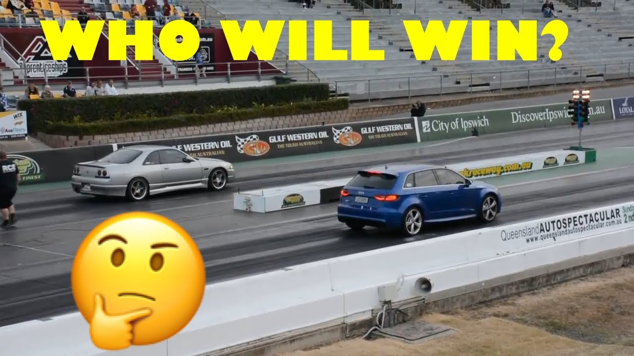 R33 Skyline vs Audi - YouTube