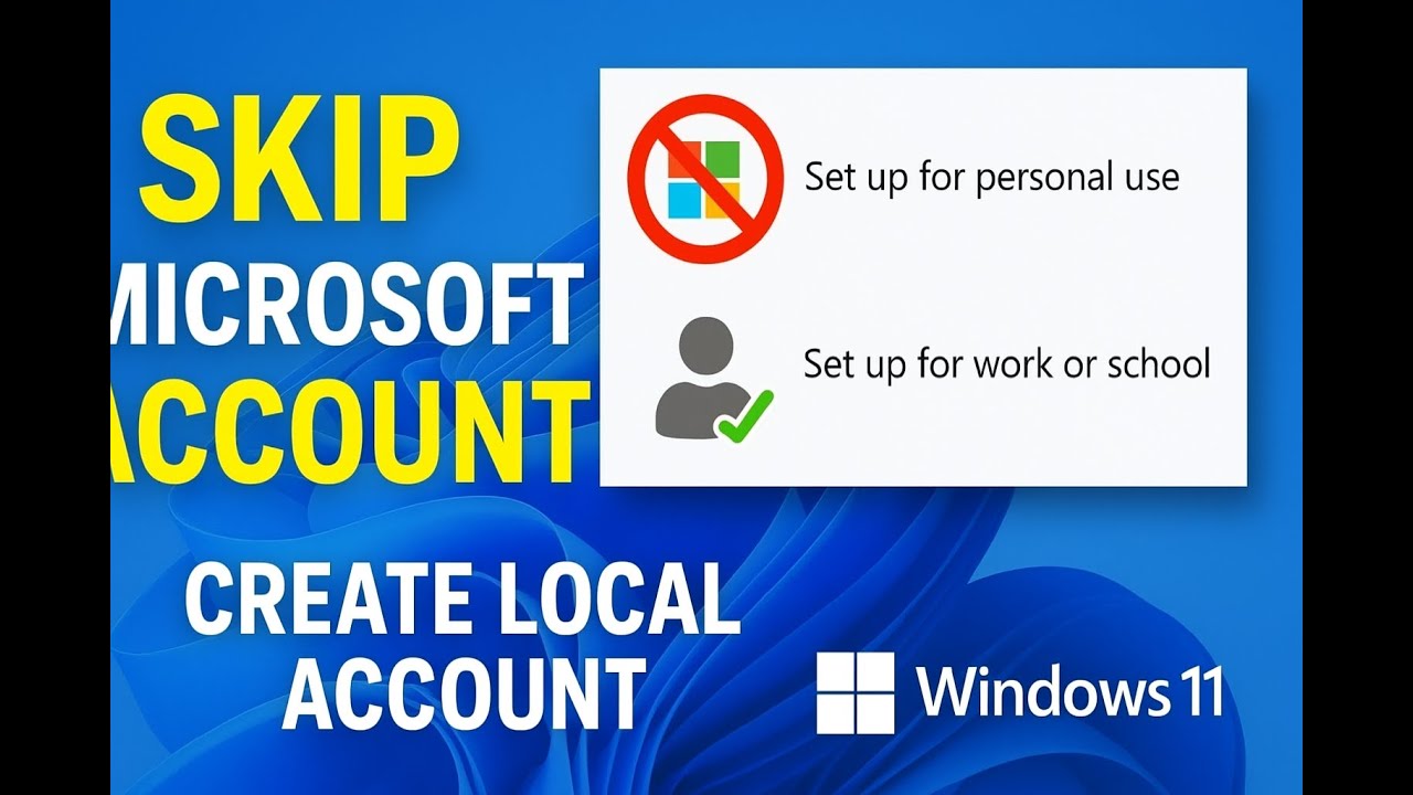 How to Skip Microsoft Account in Windows 11 Setup | Create Local ...