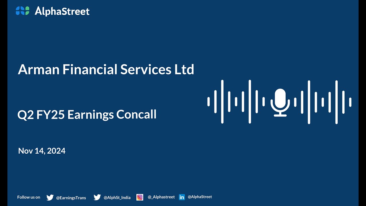 Arman Financial Services Ltd Q2 FY2024-25 Earnings Conference Call ...