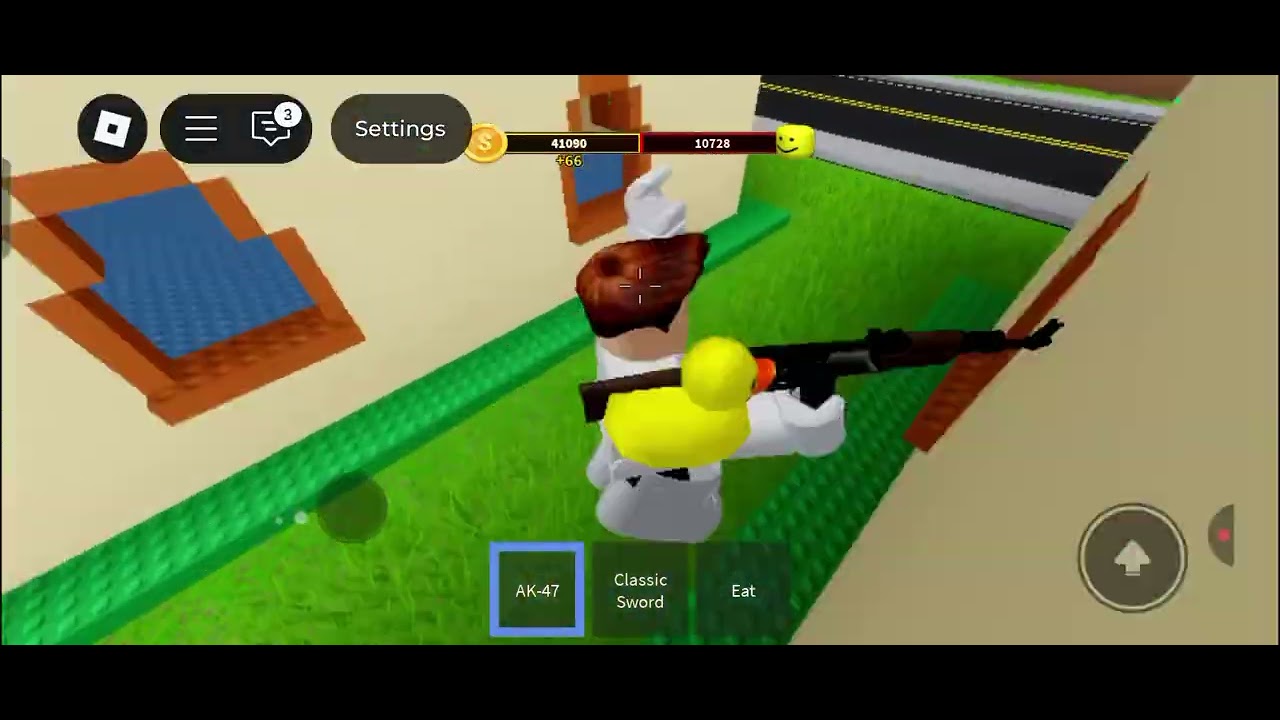 Roblox : tone play shoot and eat noob - YouTube