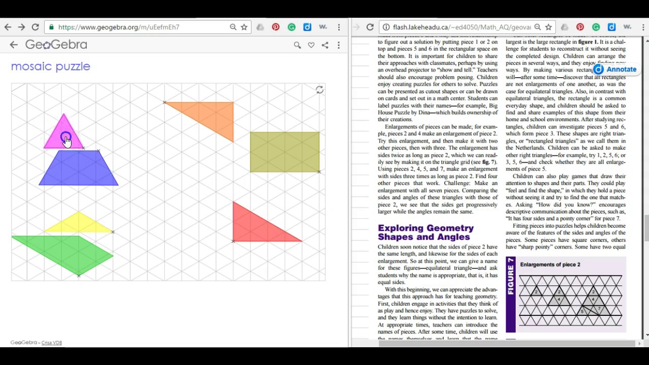 Mosaic Puzzles with Geogebra - YouTube