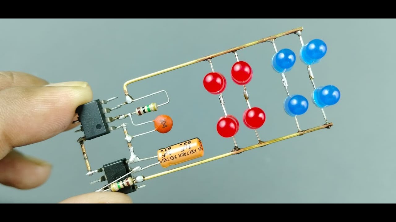 Building Your Own Police Light LED Circuit! (science exhibition project ...