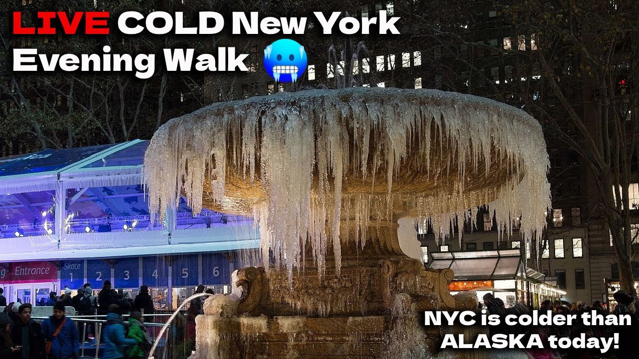 LIVE | Freezing Night Walk NYC -- NYC is colder than Alaska right now ...
