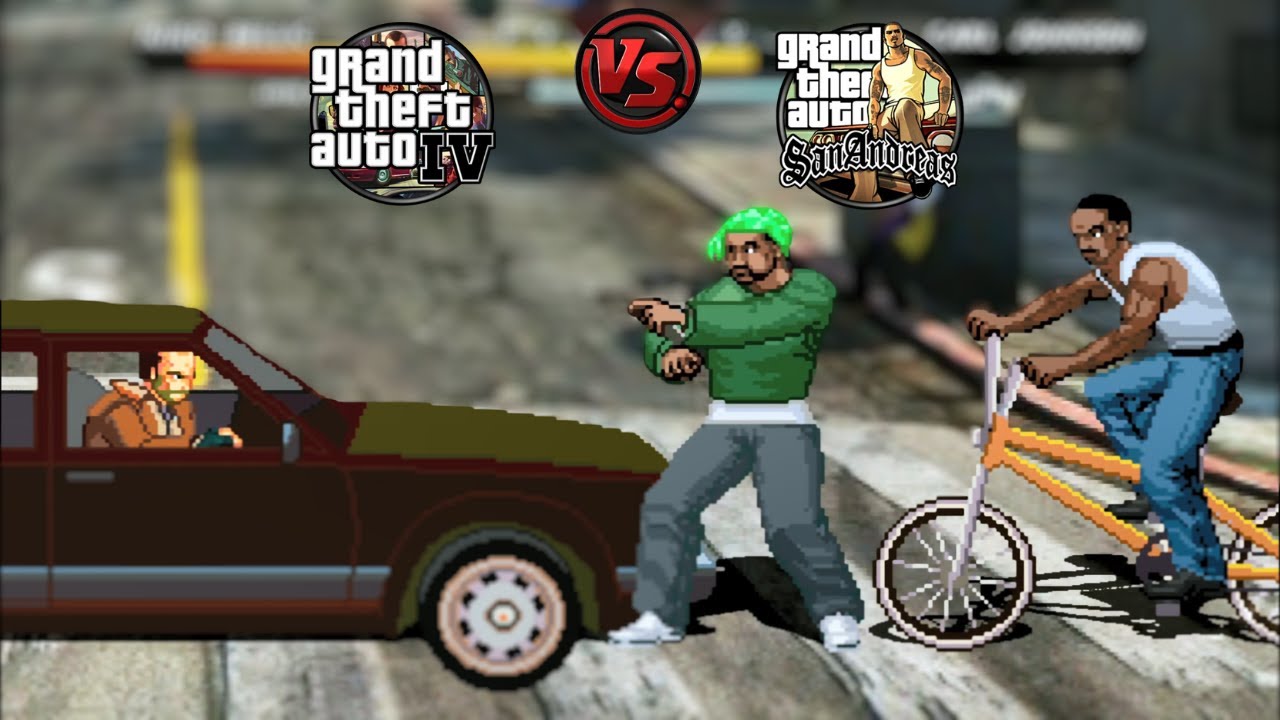 Niko Bellic VS Carl Johnson Fight in Los Santos #gta #gtaiv - YouTube