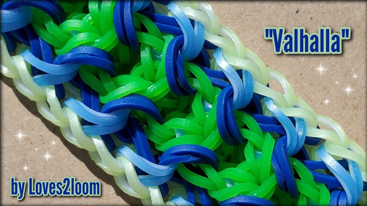 "Valhalla" Rainbow Loom Bracelet Tutorial (5 bars wide) - YouTube