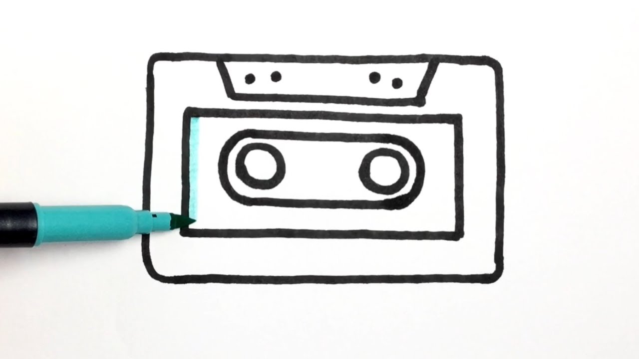 how to draw a casssette tape | easy doodle - YouTube