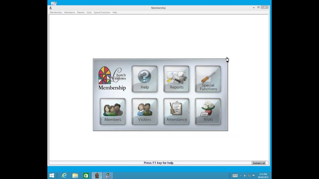 Church Windows Software v18 - Membership: Attendance Entry & Browse ...