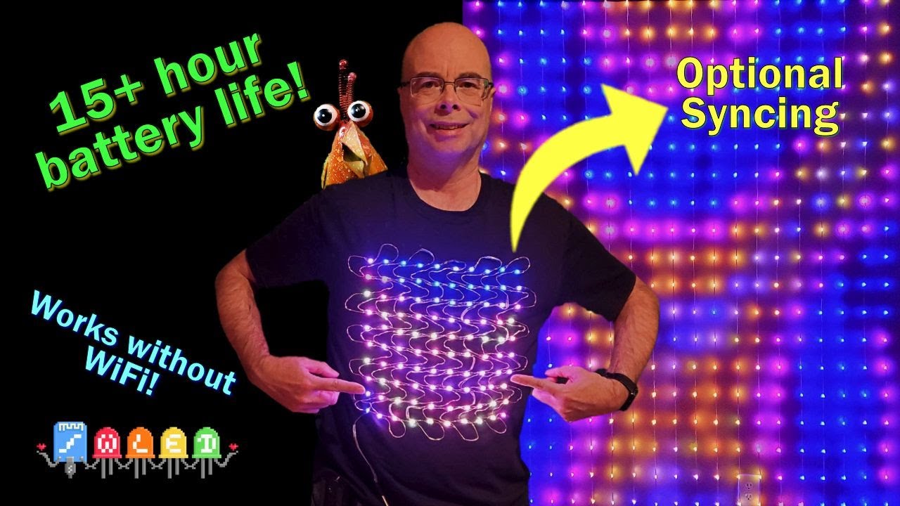 Battery Powered LED Matrix - T-Shirt Build - YouTube