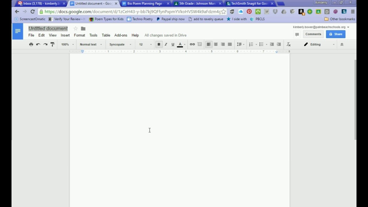 Google Docs Challenge: Bio Poem, Step One - YouTube