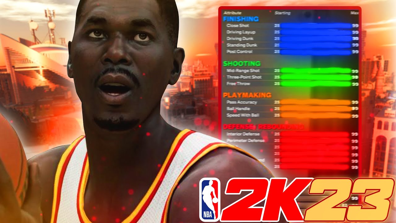 NBA 2K23 *RARE* HAKEEM OLAJUWON BUILD | UNSTOPPABLE POST-SCORING C ...