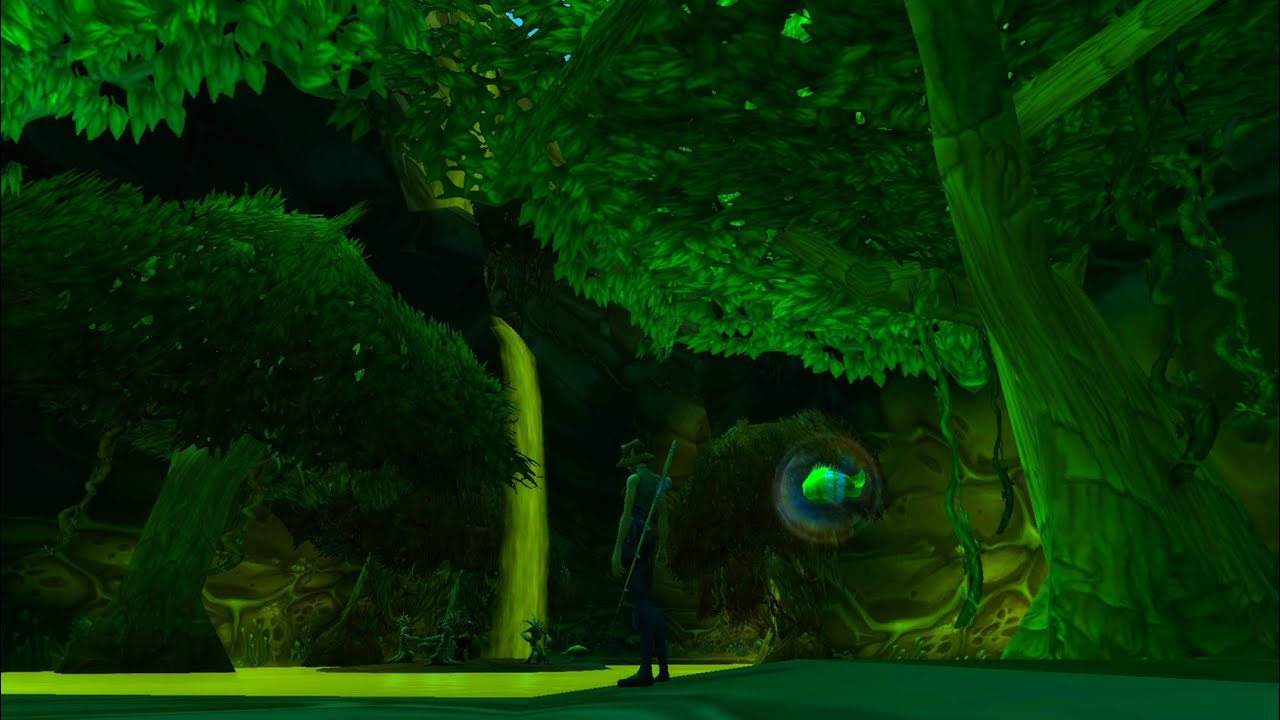 Verdant Ancient Cave Temple Grotto Waterfall | Ambient Sound & Music ...