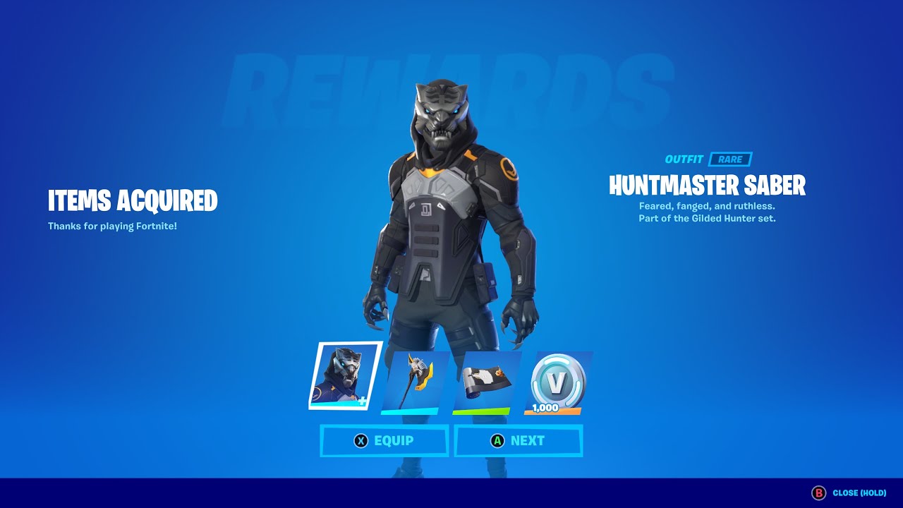 Fortnite Huntmaster Saber Skin Code - YouTube