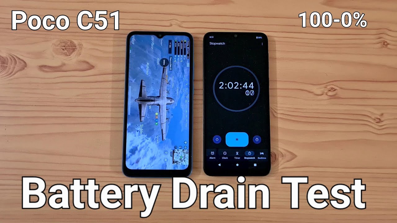 POCO C51 Battery Drain Test (100-0%) - YouTube