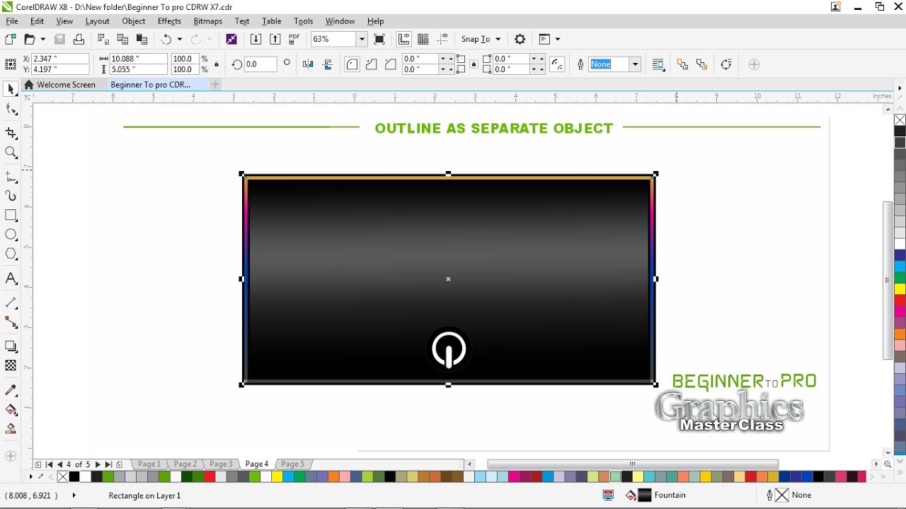 WORKING WITH OUTLINE AS A SEPARATE OBJECT IN CORELDRAW - YouTube