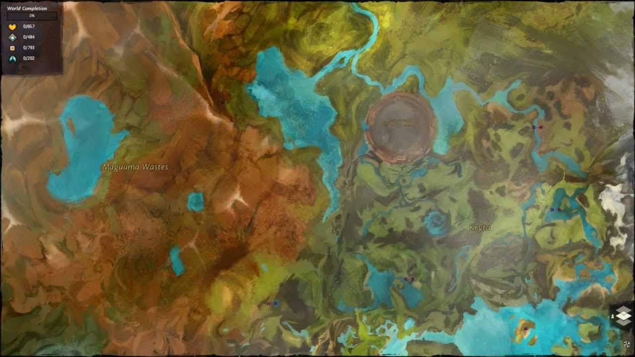 Guild Wars 2 World Map Completion - United States Map