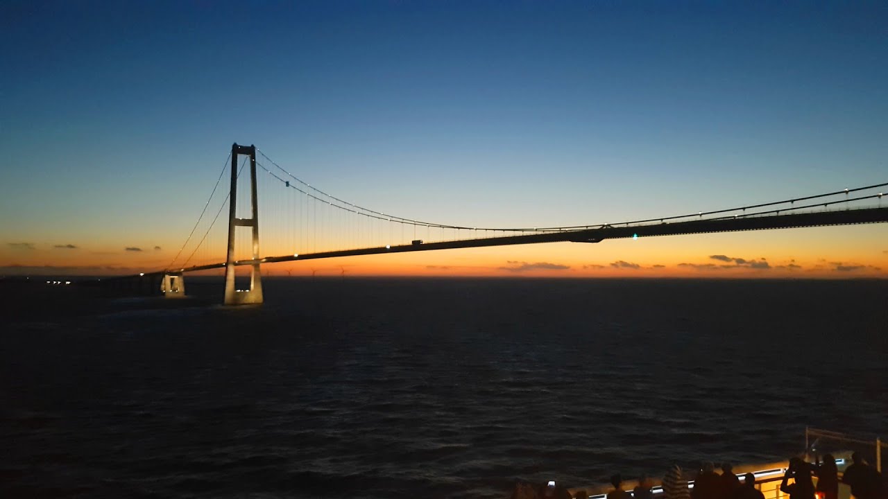 Regal Princess Passing Under GREAT BELT BRIDGE (Sunset) - YouTube