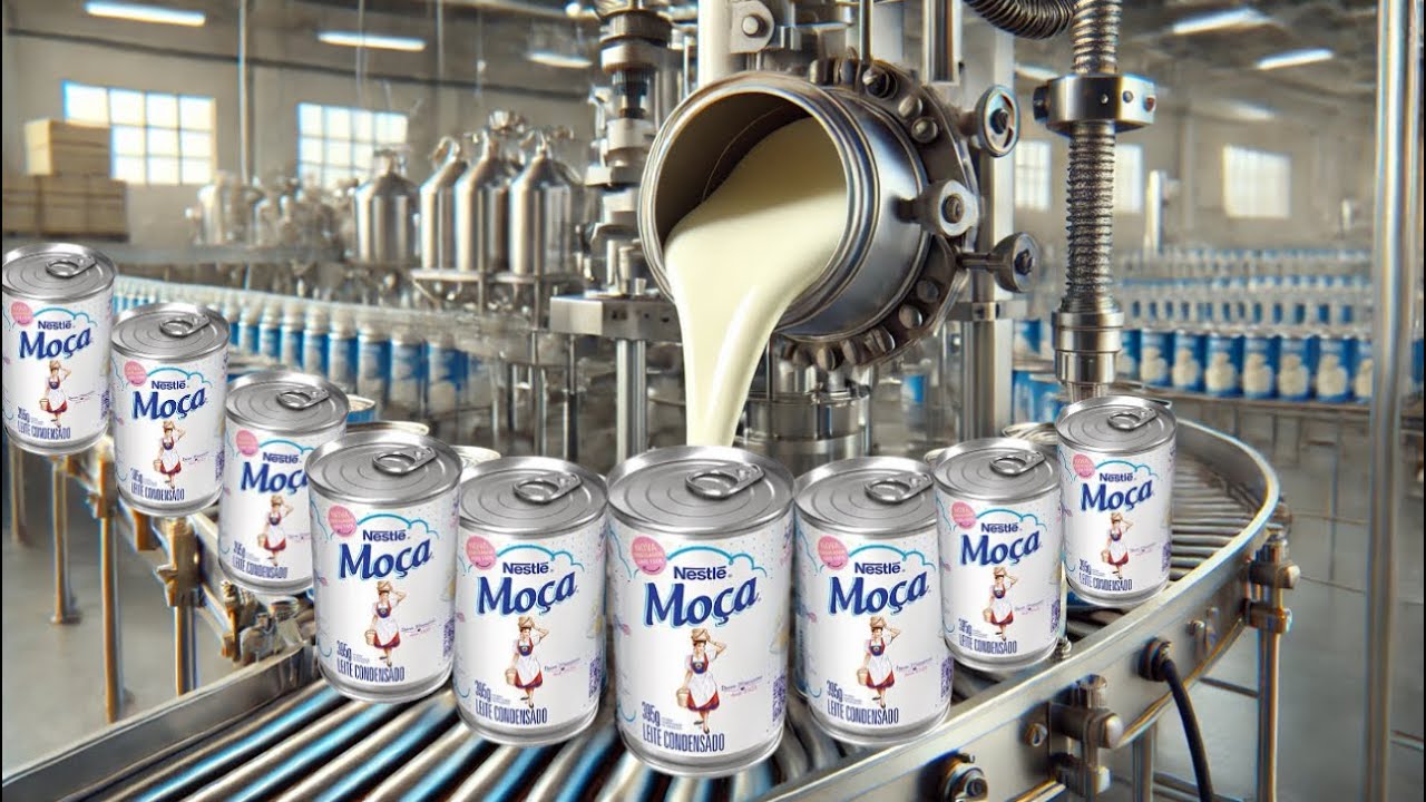 HOW is Condensed Milk made with Cow’s Milk in the Factory - YouTube