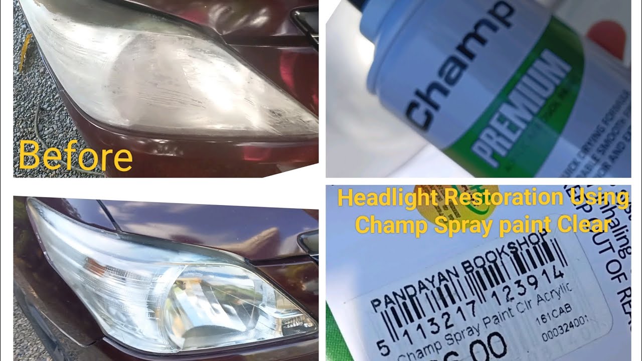 Headlight Restoration Using Champ Spray Paint - YouTube