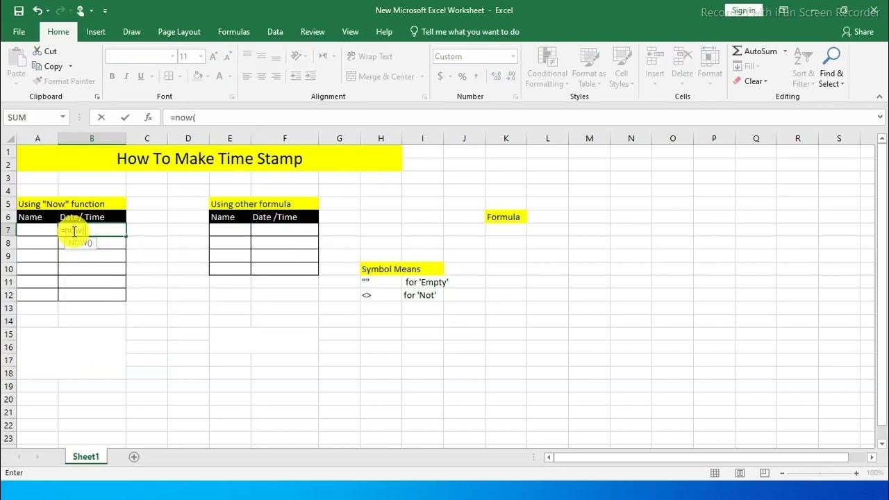 How to Add Time Stamp | Excel | #tips |#tricks - YouTube