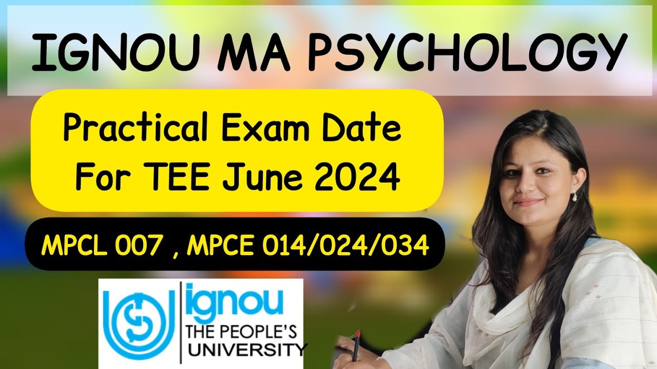 IGNOU ma psychology practical exam dates - YouTube