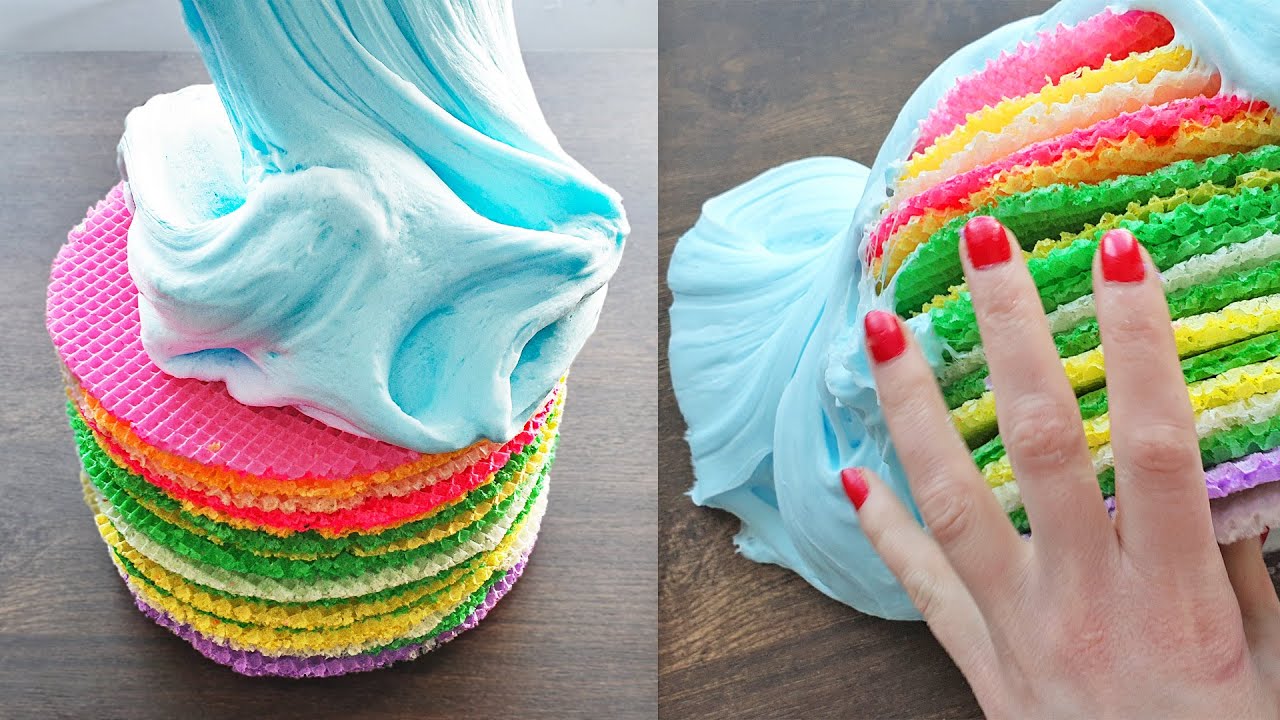 CRUNCHY SLIME ASMR - MIXING TOO MUCH INGREDIENTS INTO SLIME - YouTube