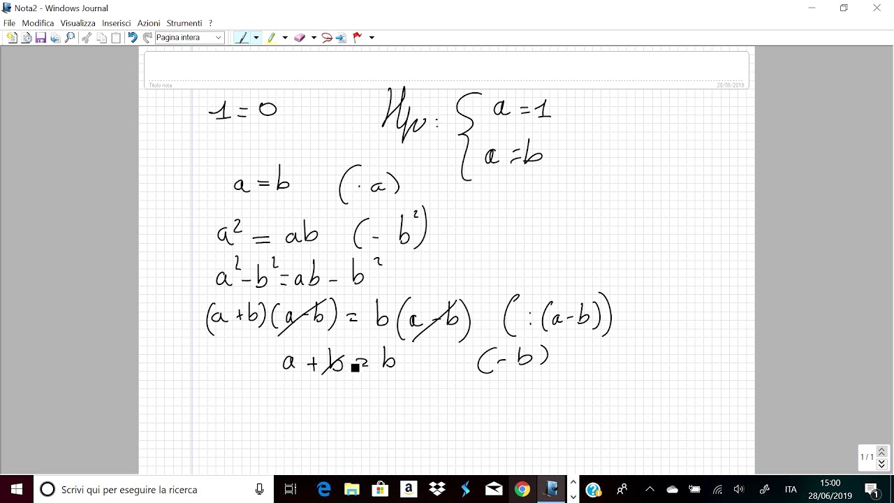 1=0? Dimostrazione - YouTube