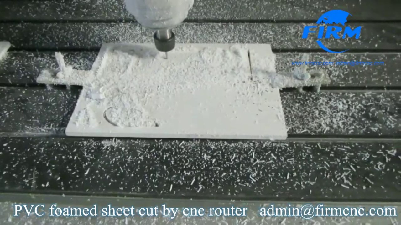 PVC foamed sheet cut by cnc router - YouTube