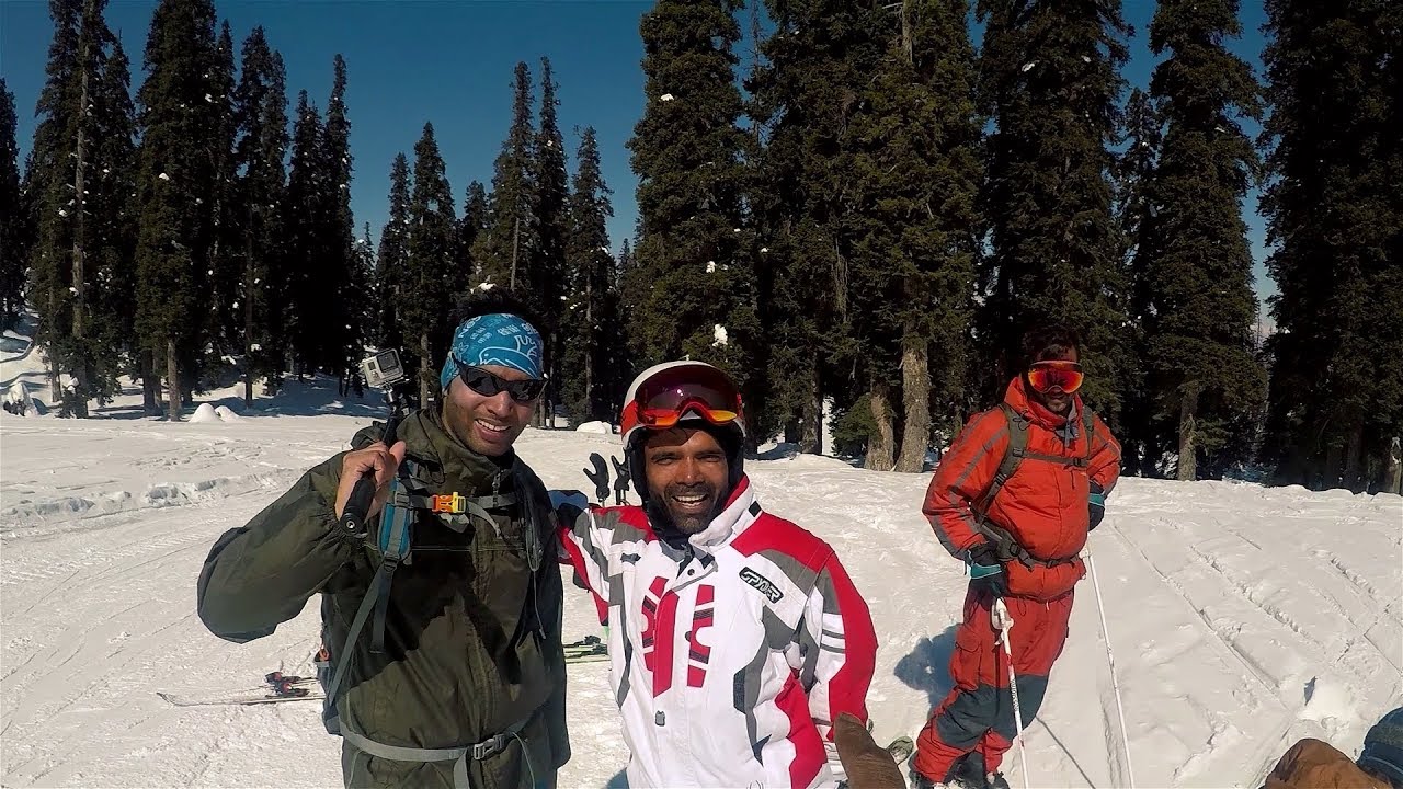Skiing & Snowboarding in Gulmarg Ski Resort : Phase 1 Treeline Run ...