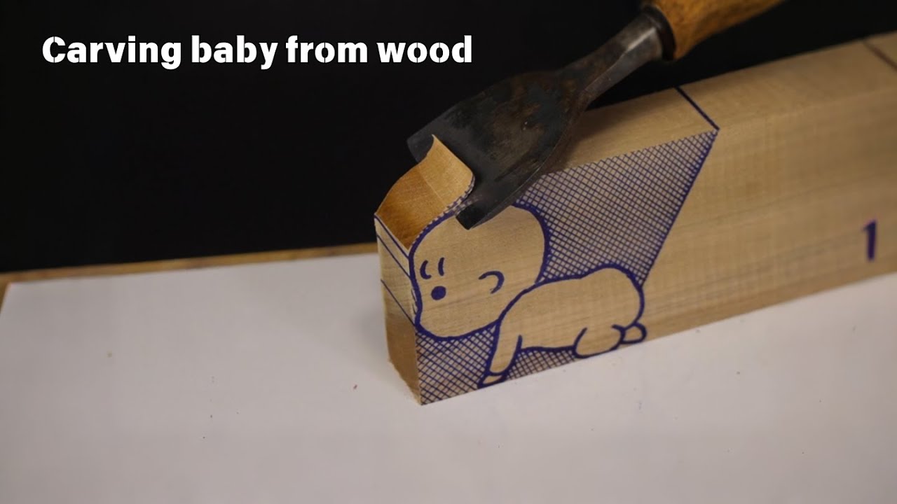 Carving baby from wood - YouTube