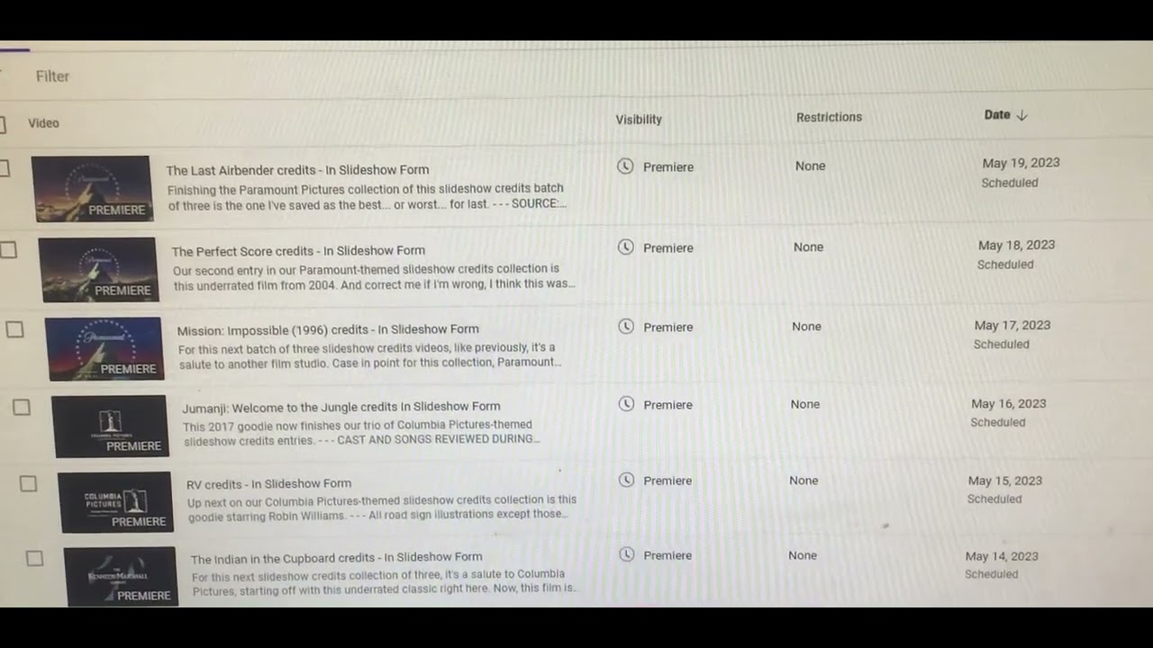 Next Set of Slideshow Credits Videos Ready - YouTube