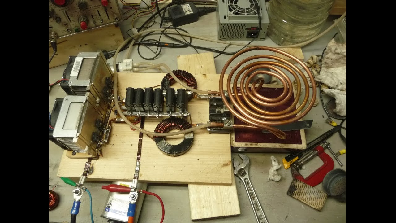 Chauffage par induction avec une bobine en spirale - YouTube