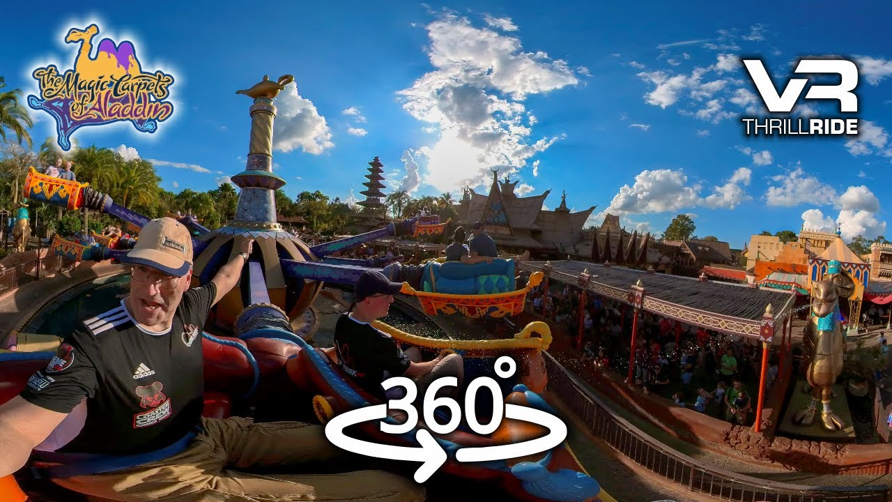THE MAGIC CARPETS OF ALADDIN 360° POV Disney World Magic Kingdom ...