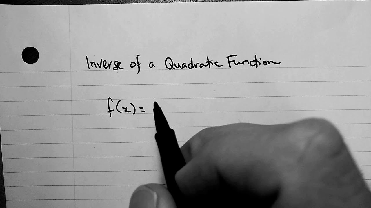 Inverse of a Quadratic Function - YouTube